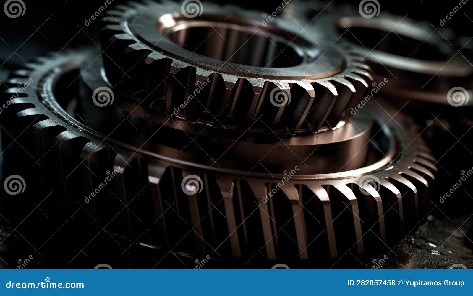 Gear Spinning in Close Up, Part of Machinery in Factory Generated by AI ...