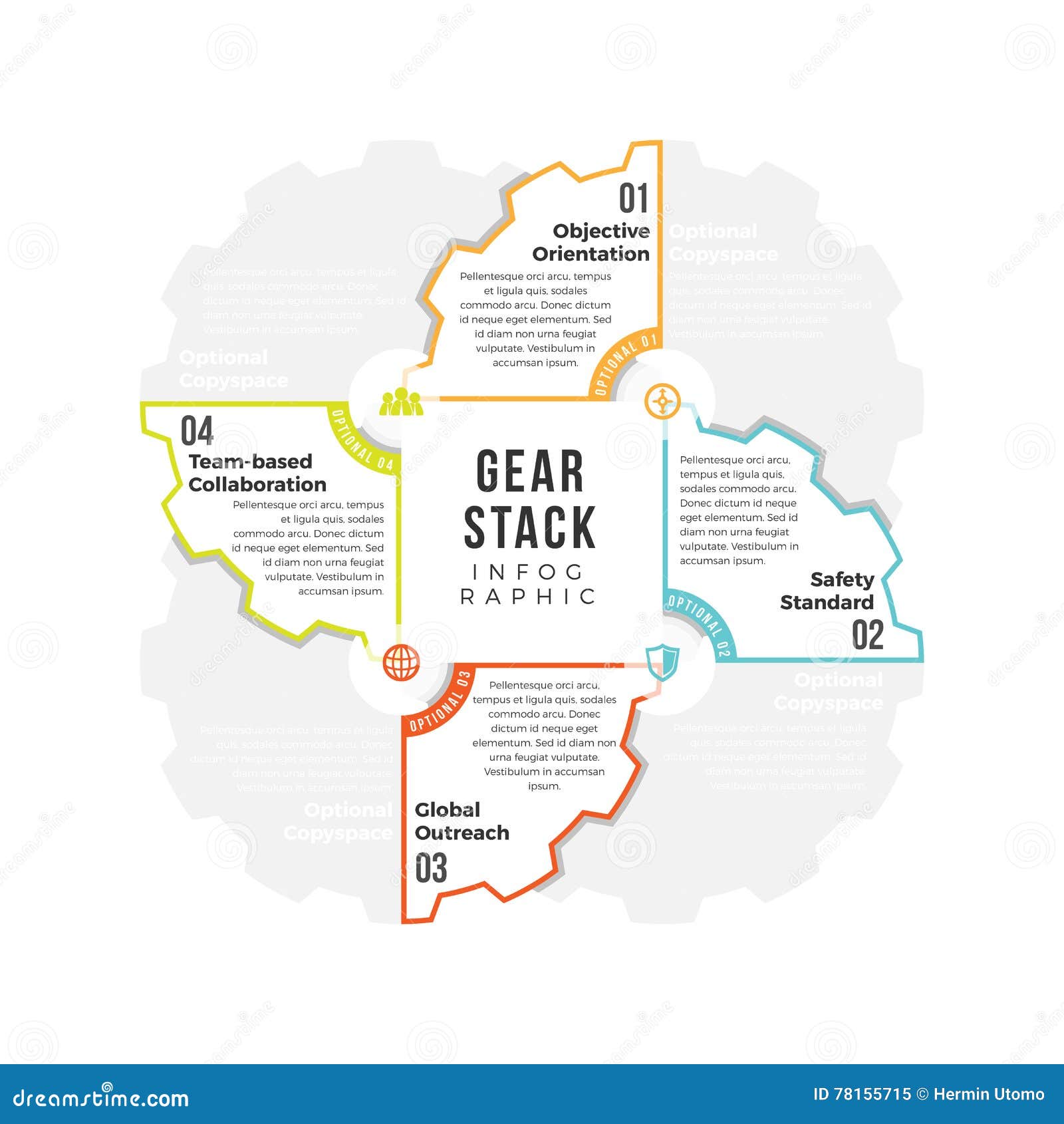 Gear-Stack Infographic stock vector. Illustration of process - 78155715