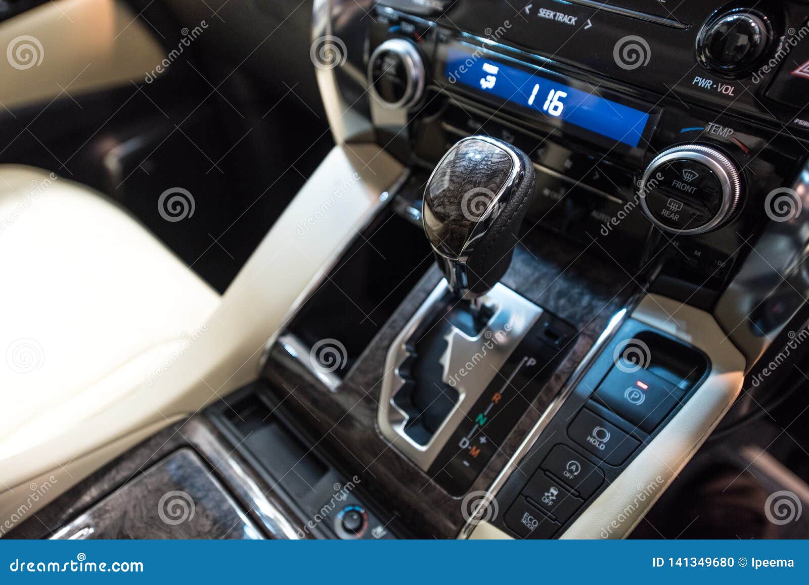 Gear Stick with Multimedia Console Stock Photo - Image of design ...