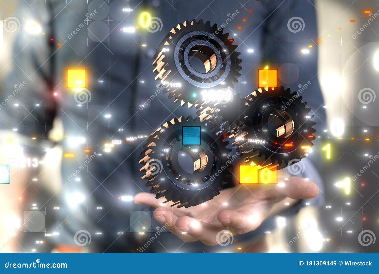 A Gear with Success Concept Digital Stock Image - Image of interlock ...