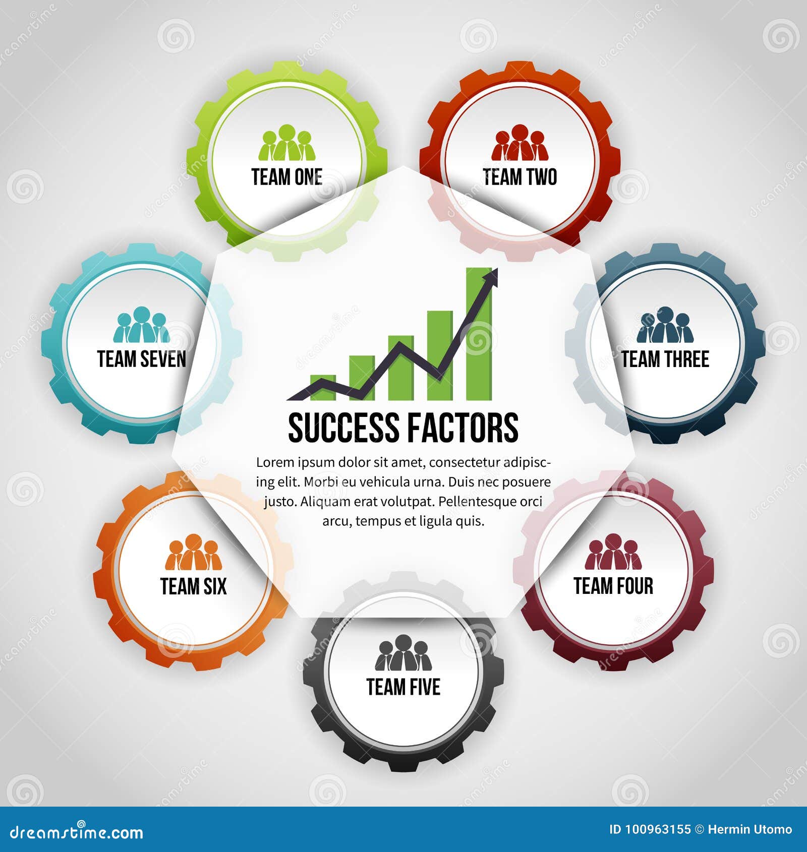 Gear Success Factor Infographic Stock Vector - Illustration of process ...