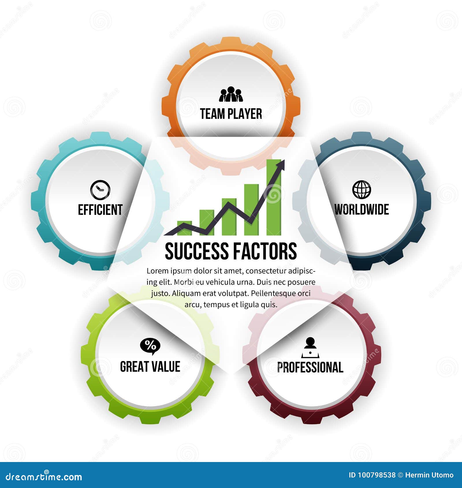 Gear Success Factors stock vector. Illustration of presentation - 100798538