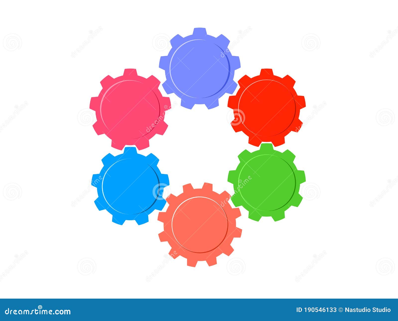 Gear Symbol. Infographic Template with Gear with Five Elements. Steps ...