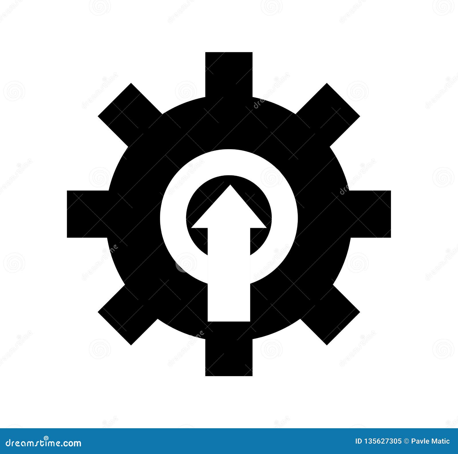 Gear Symbol Isolated on White Background Stock Vector - Illustration of ...