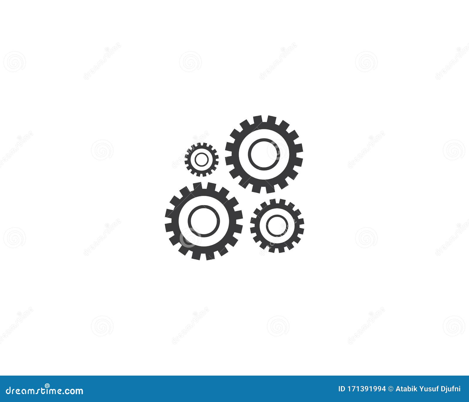 Gear symbol vector icon stock vector. Illustration of circle - 171391994
