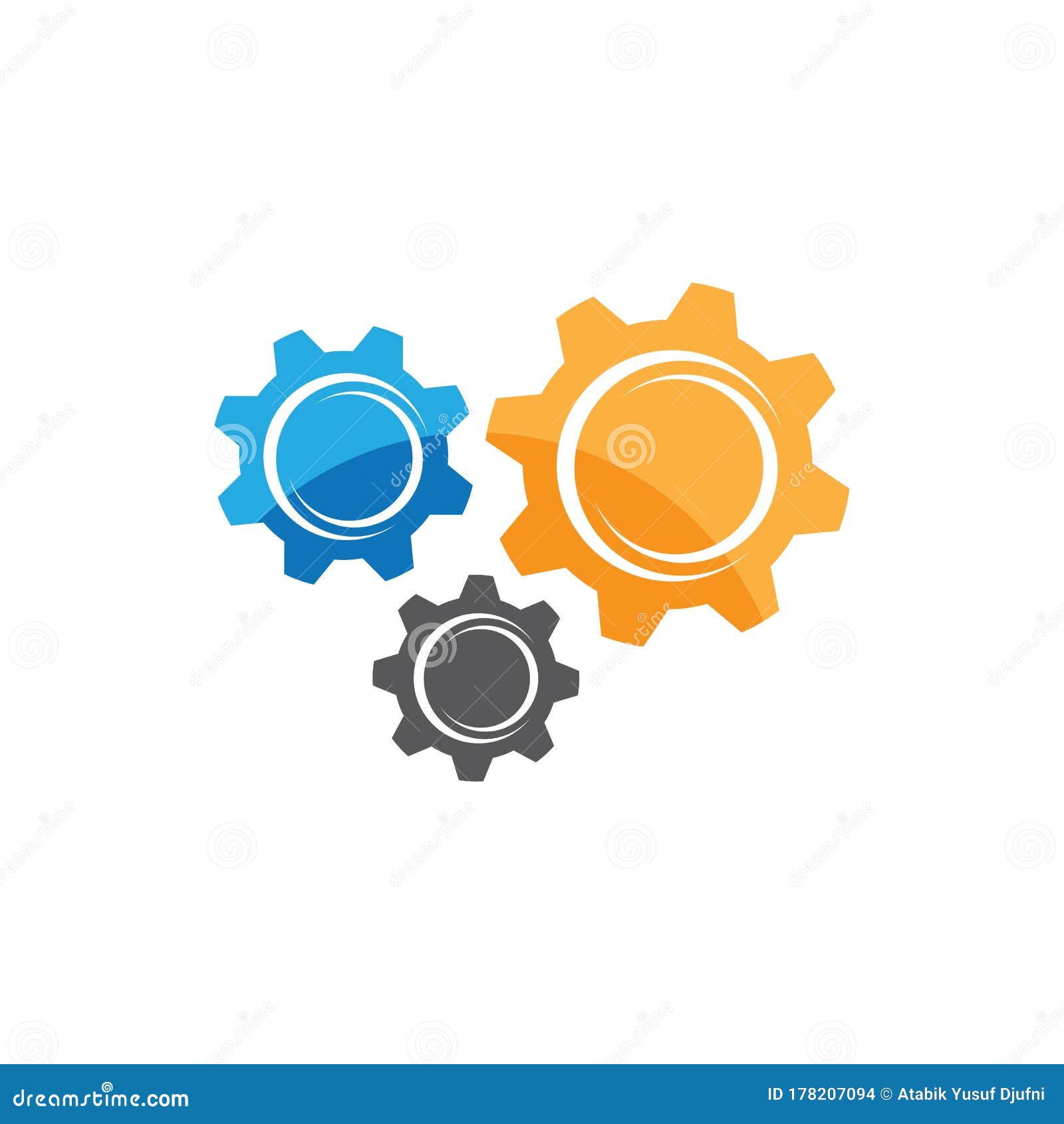 Gear symbol vector icon stock vector. Illustration of cogwheel - 178207094