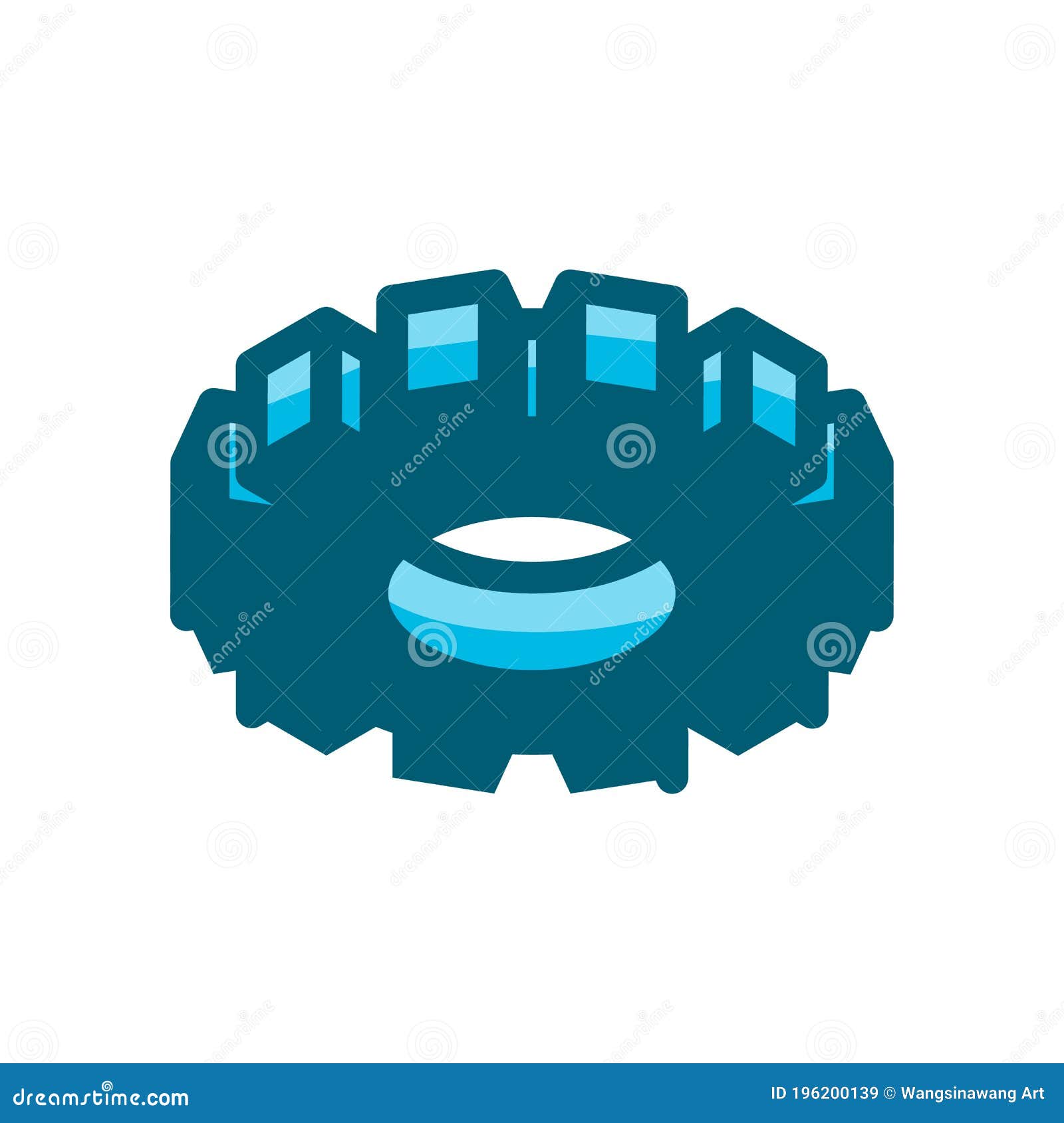 Gear Symbol Vector Illustration Isolated on White Background Stock ...