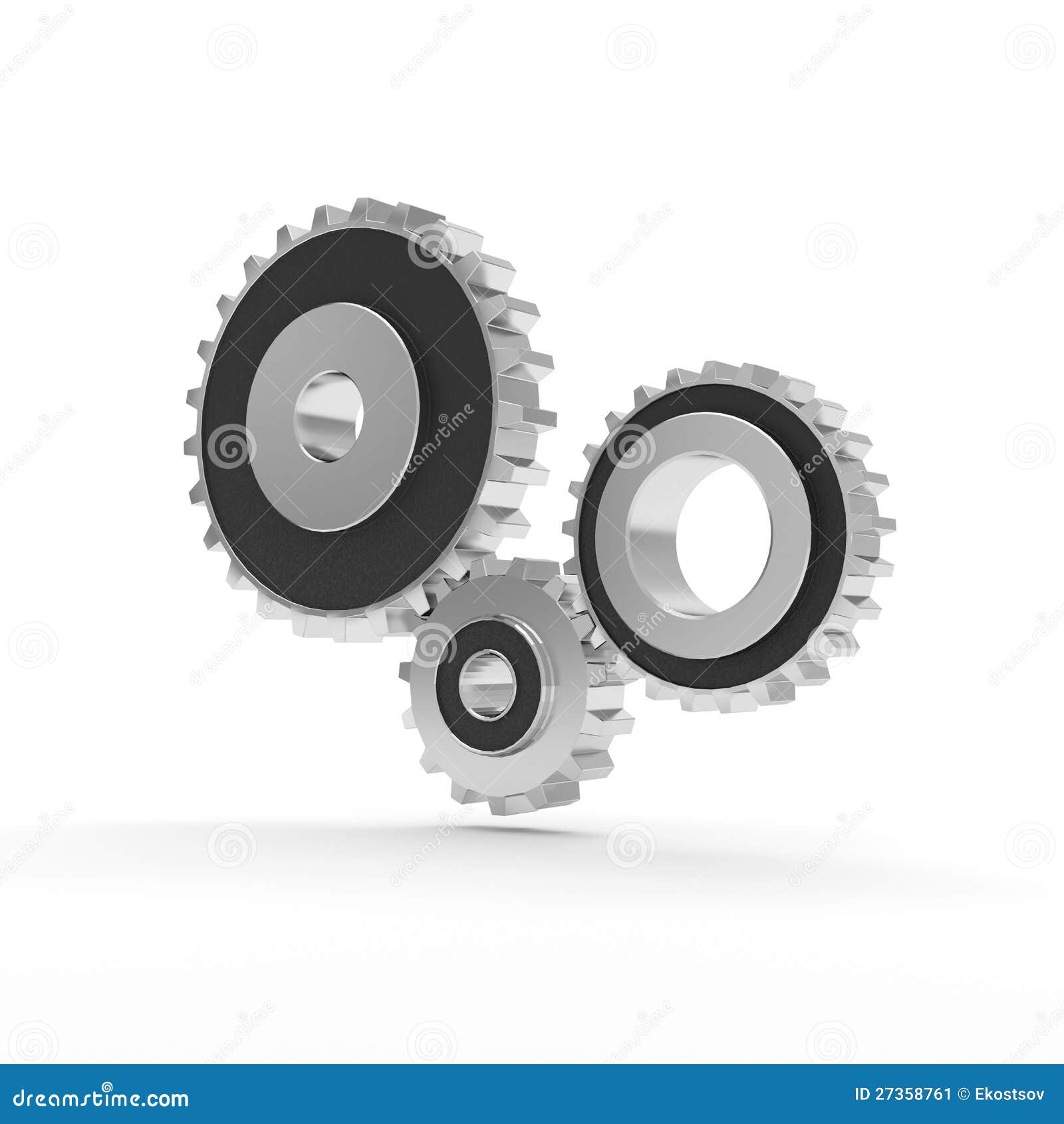 Gear System Isolated on White Stock Illustration - Illustration of work ...
