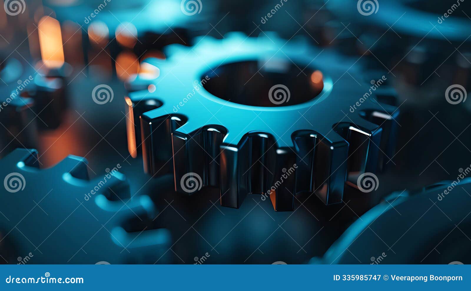 Gear System Symbolizing Planning Success, Efficiency in Technical ...