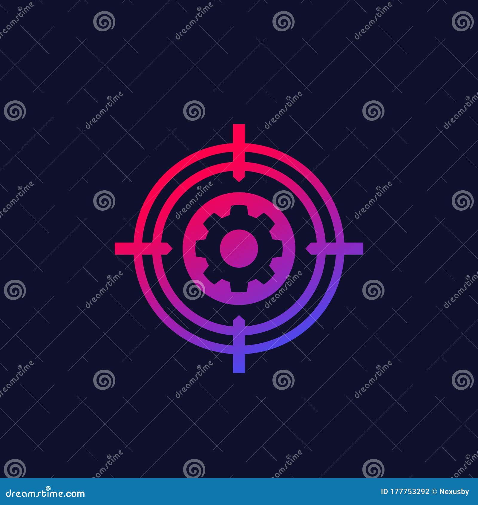 Gear with Target, Vector Icon Stock Illustration - Illustration of ...