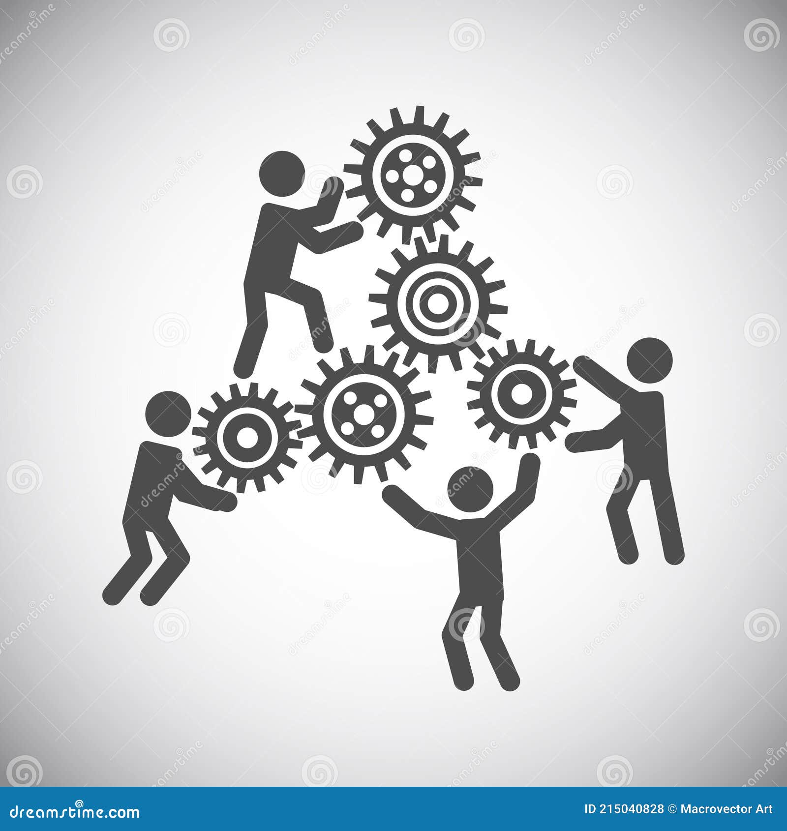 Gear teamwork concept stock vector. Illustration of silhouette - 215040828