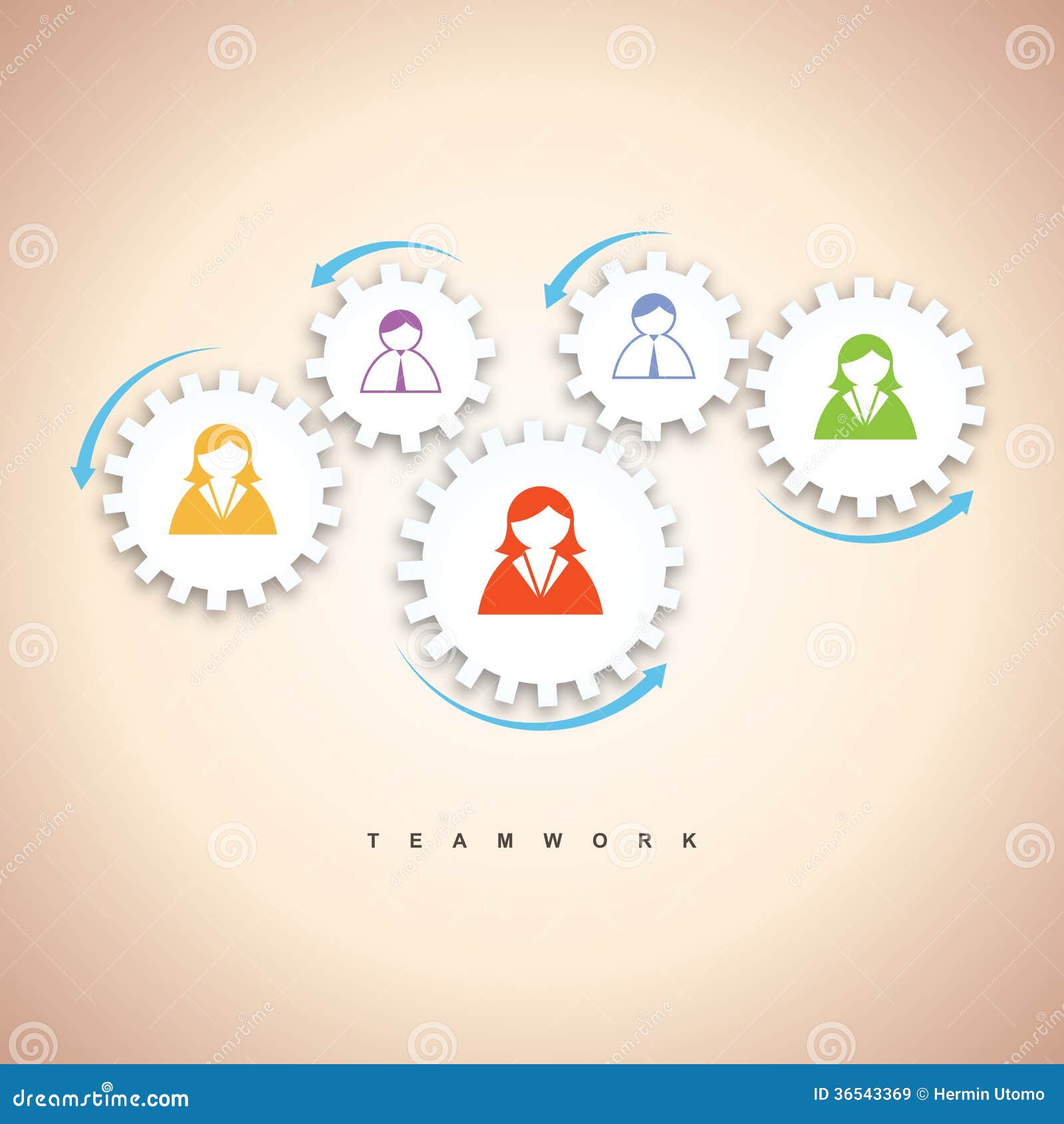 Gear Teamwork Concept stock illustration. Illustration of direction ...