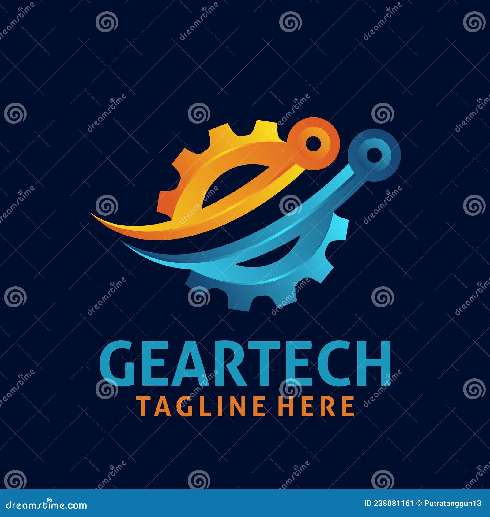 Gear tech logo design stock vector. Illustration of industry - 238081161