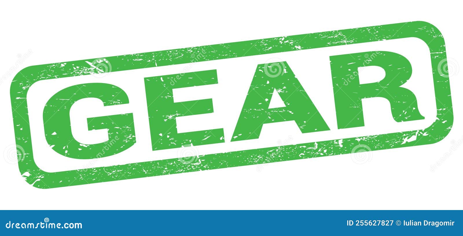 GEAR Text Written on Green Rectangle Stamp Stock Illustration ...