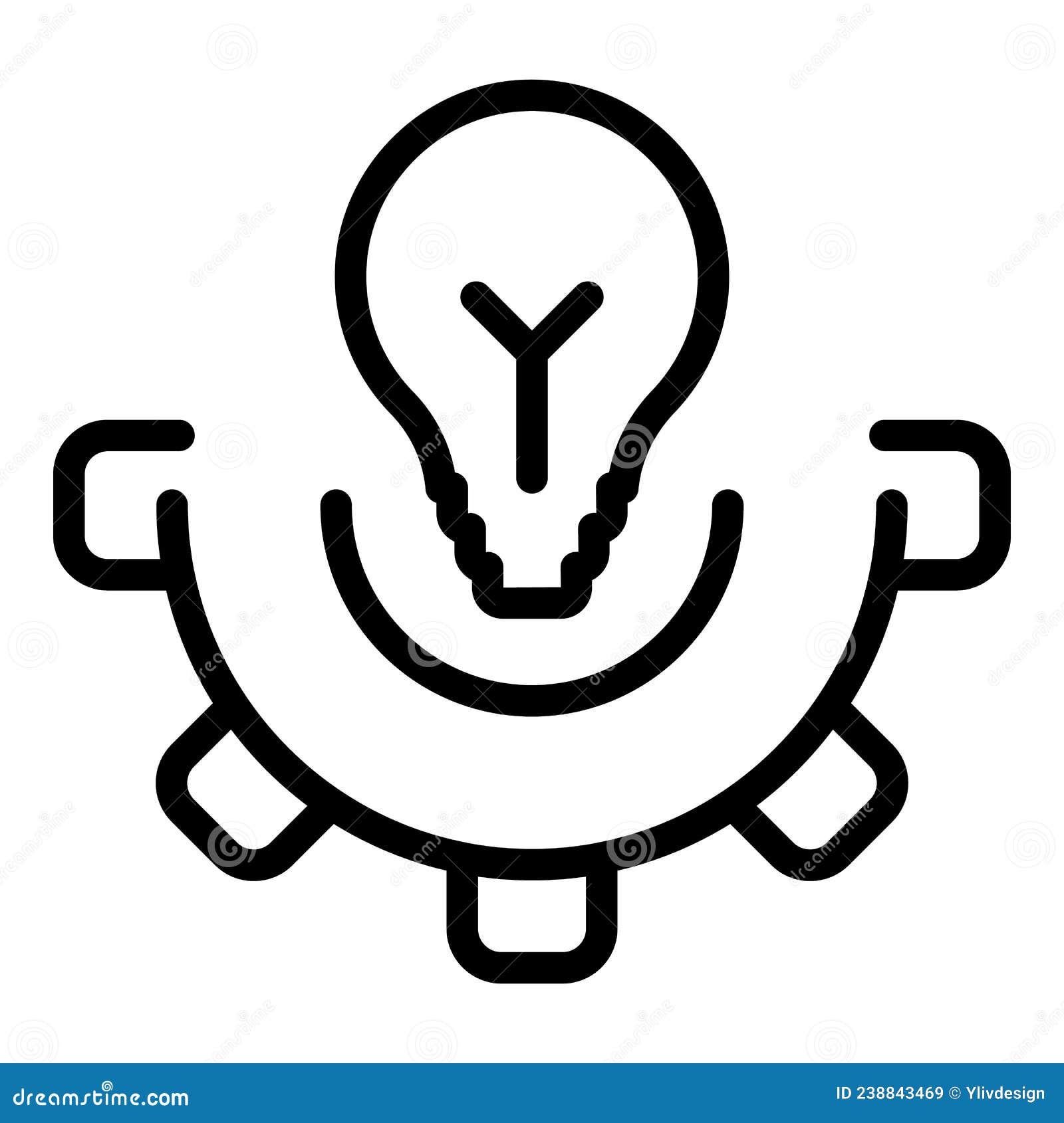 Gear Thinking Icon Outline Vector. Human Skill Stock Illustration ...
