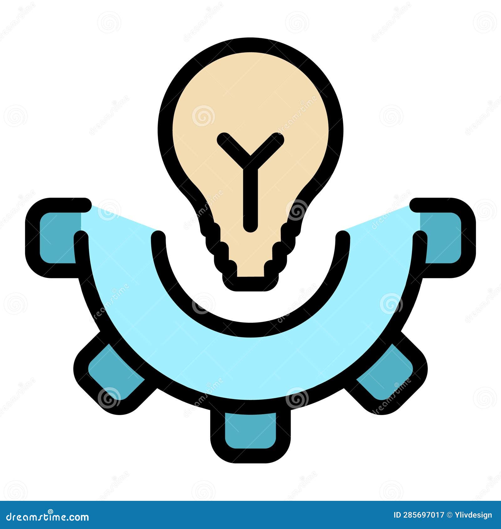 Gear Thinking Icon Vector Flat Stock Illustration - Illustration of ...
