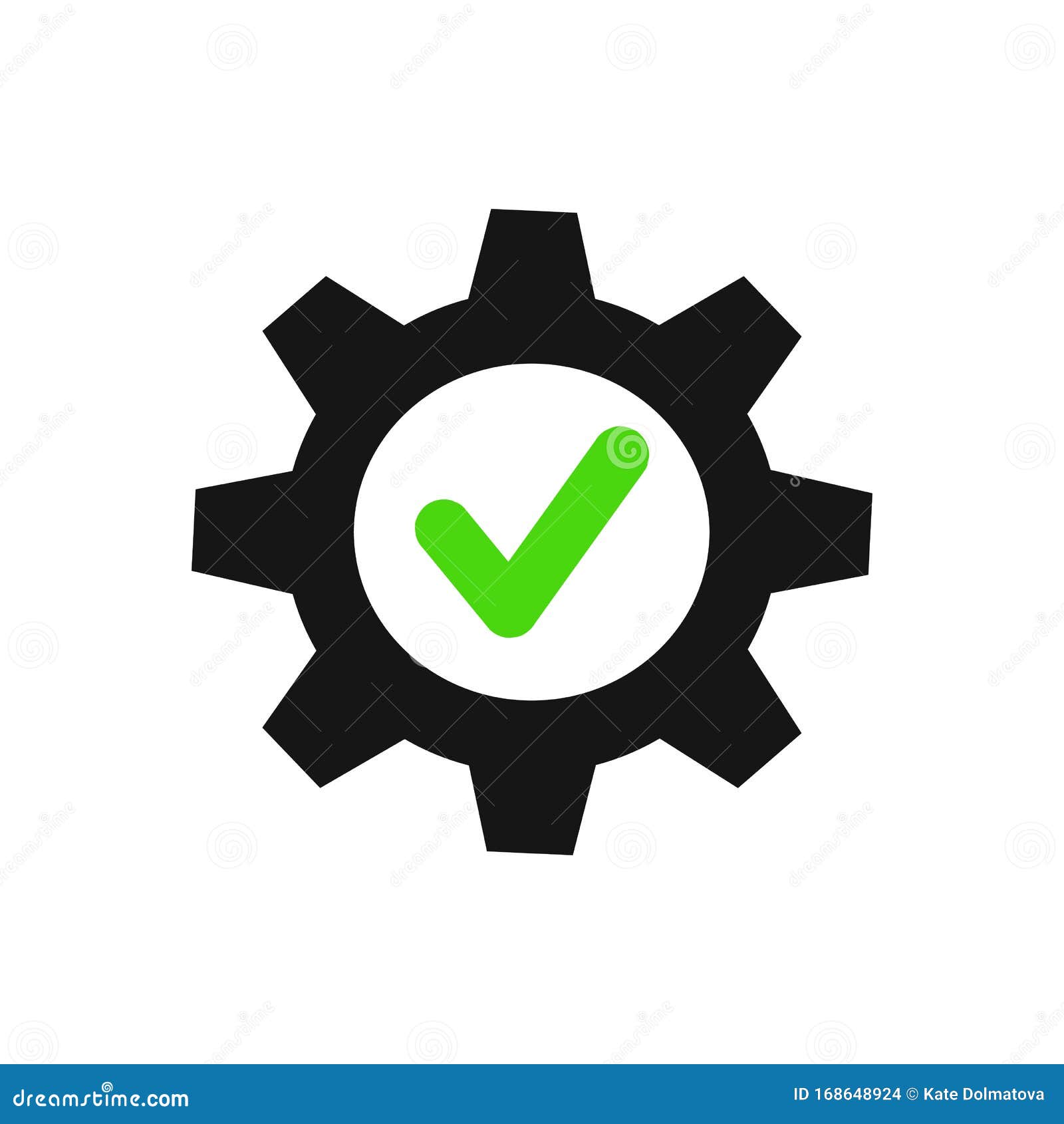 Gear with a tick stock vector. Illustration of engine - 168648924