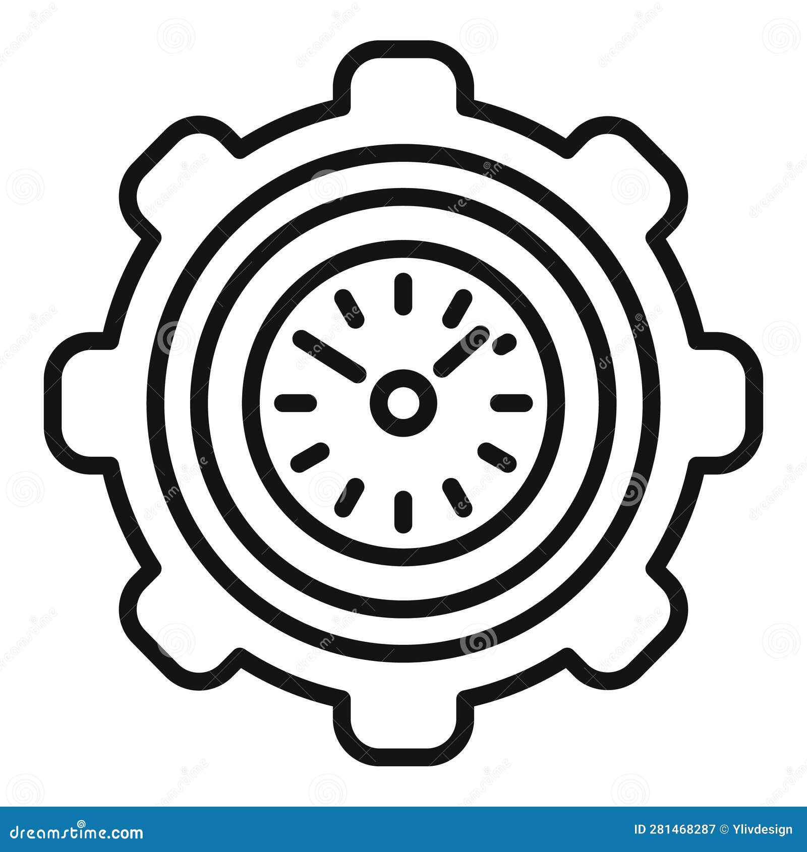 Gear Time Icon Outline Vector. Clock Project Stock Vector ...