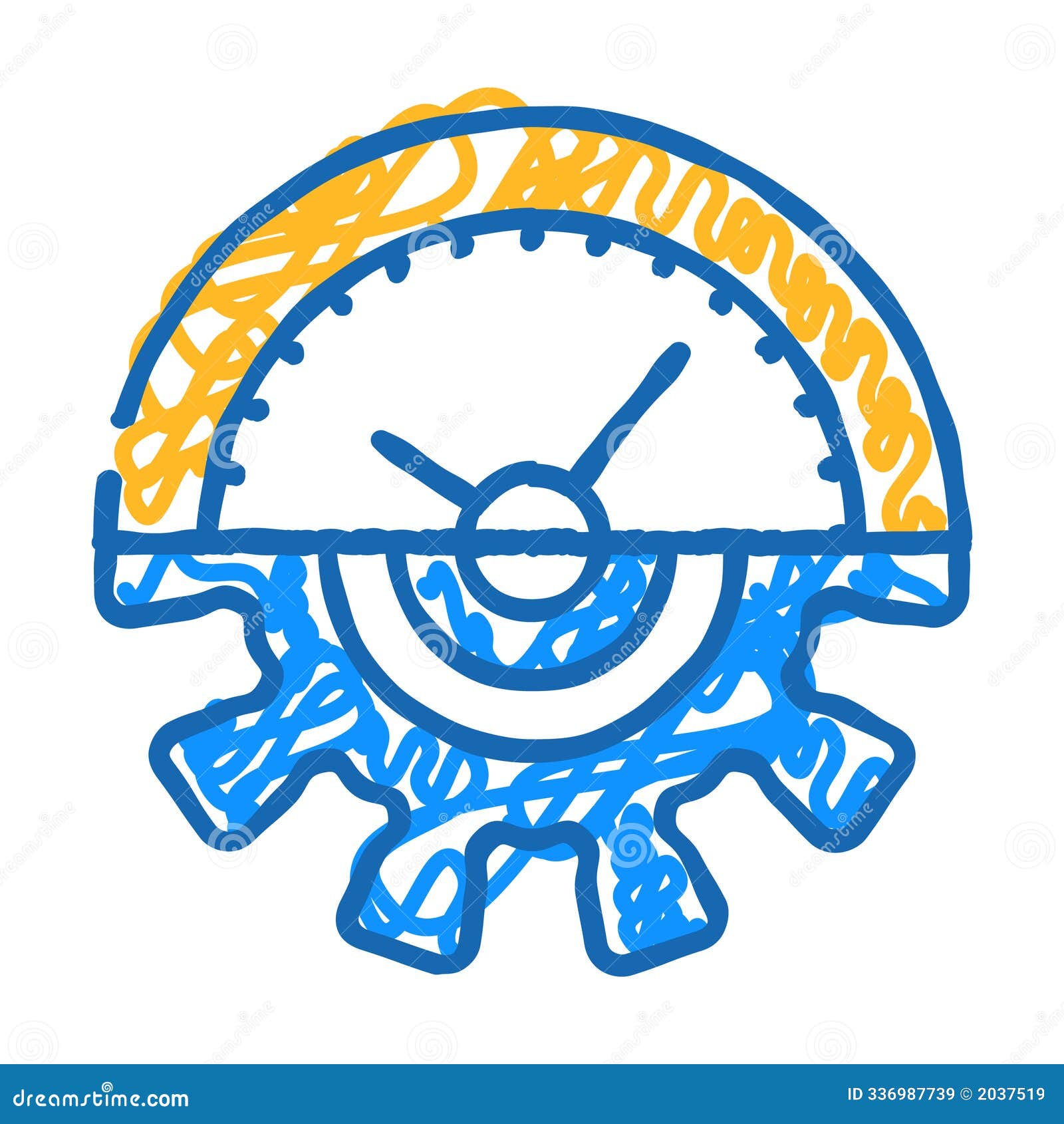 Gear Cog Time Duration Icon Flat Vector. Clock Plan Royalty-Free Stock ...