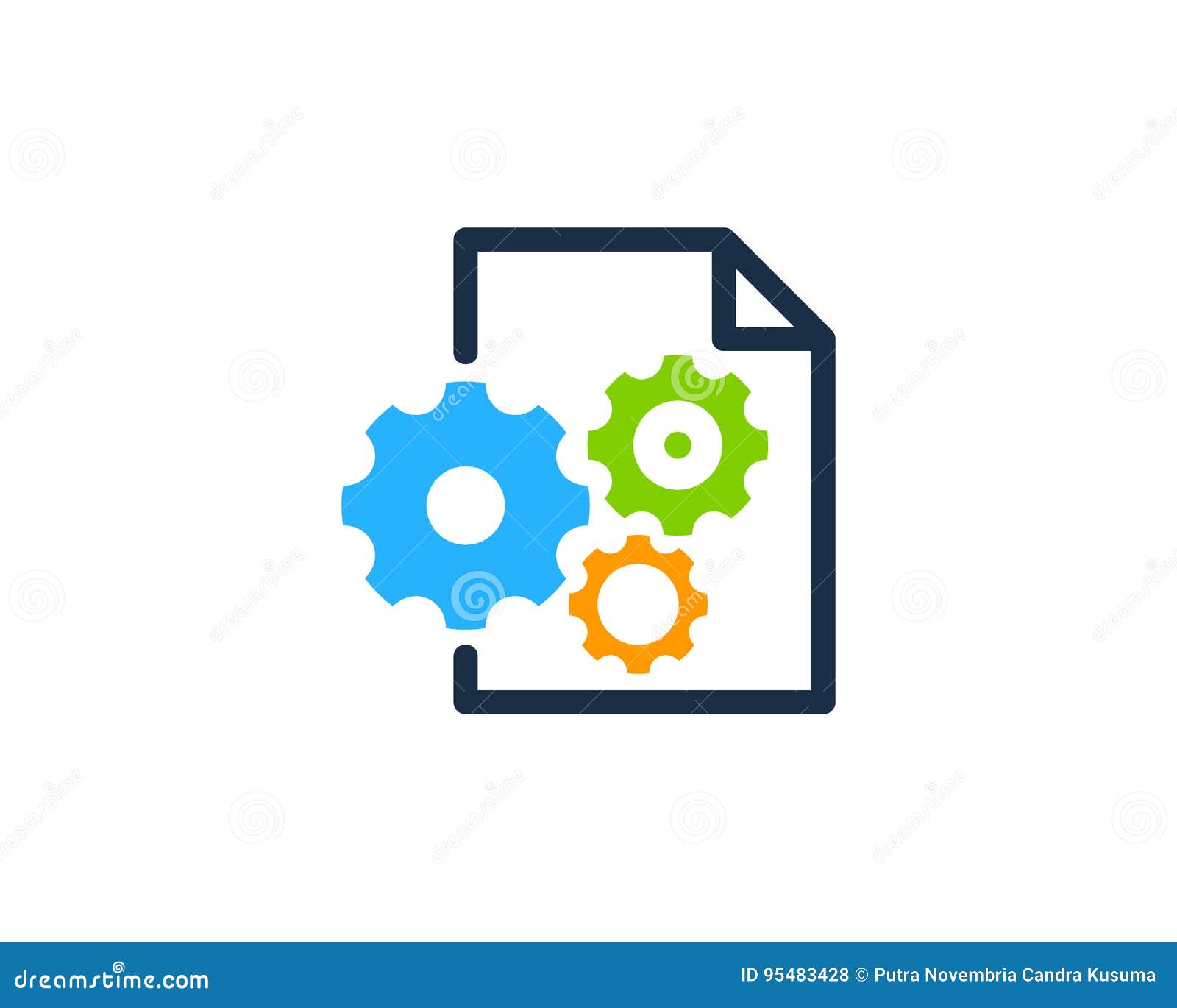 Gear Tool Document Icon Logo Design Element Stock Vector - Illustration ...