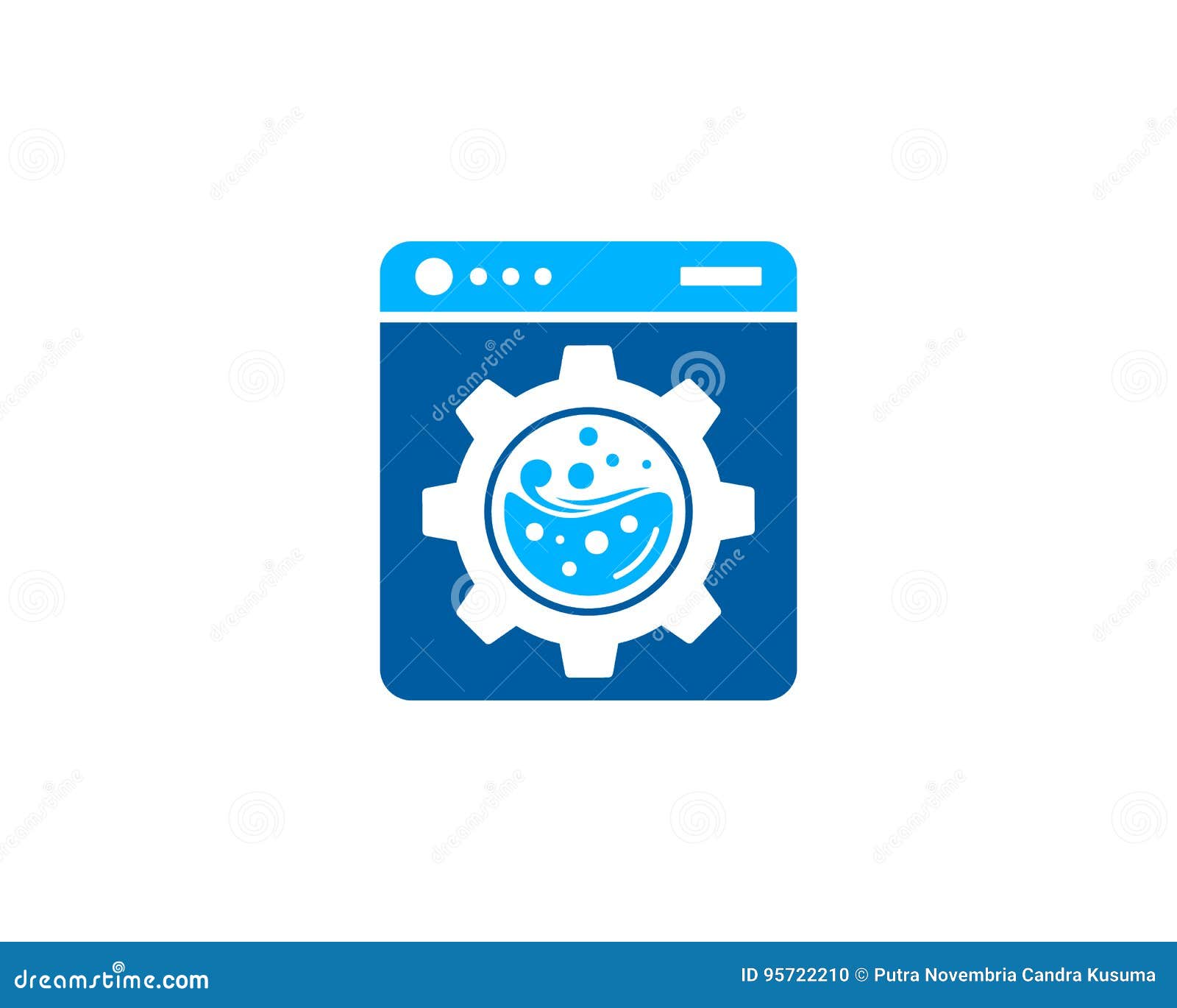 Gear Tool Laundry Icon Logo Design Element Stock Vector - Illustration ...