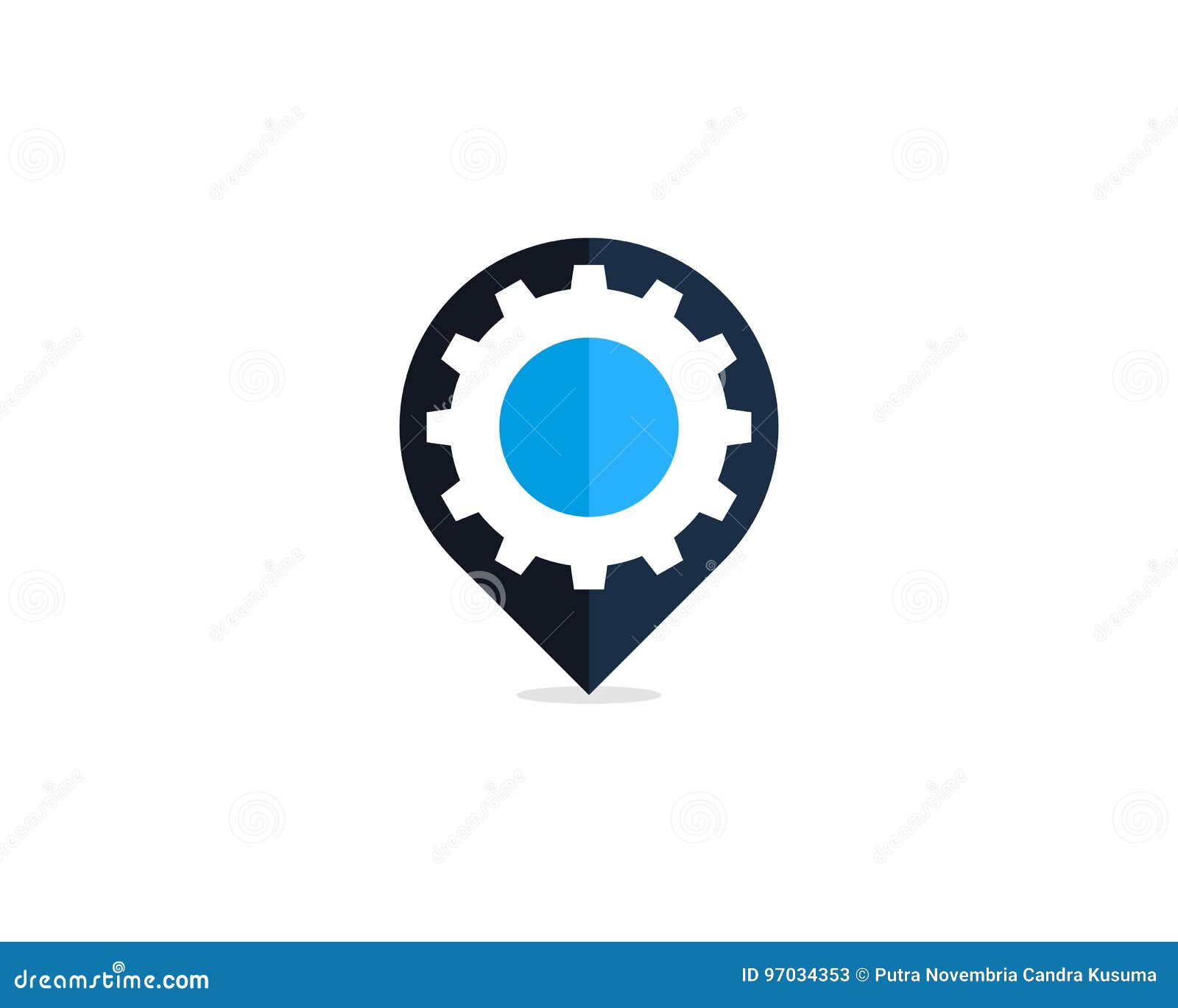 Gear Tool Pin Point Icon Logo Design Element Stock Vector ...