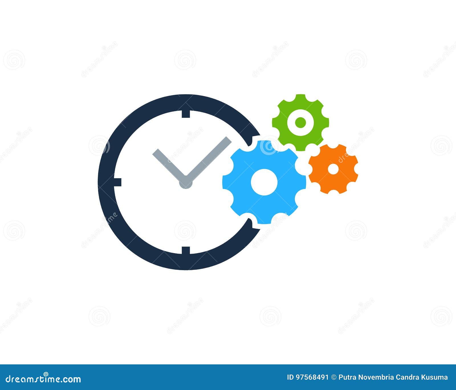 Gear Tool Time Icon Logo Design Element Stock Vector - Illustration of ...