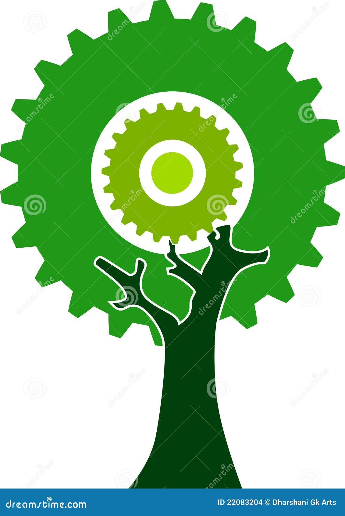 Gear Tree Cartoon Vector | CartoonDealer.com #45099999