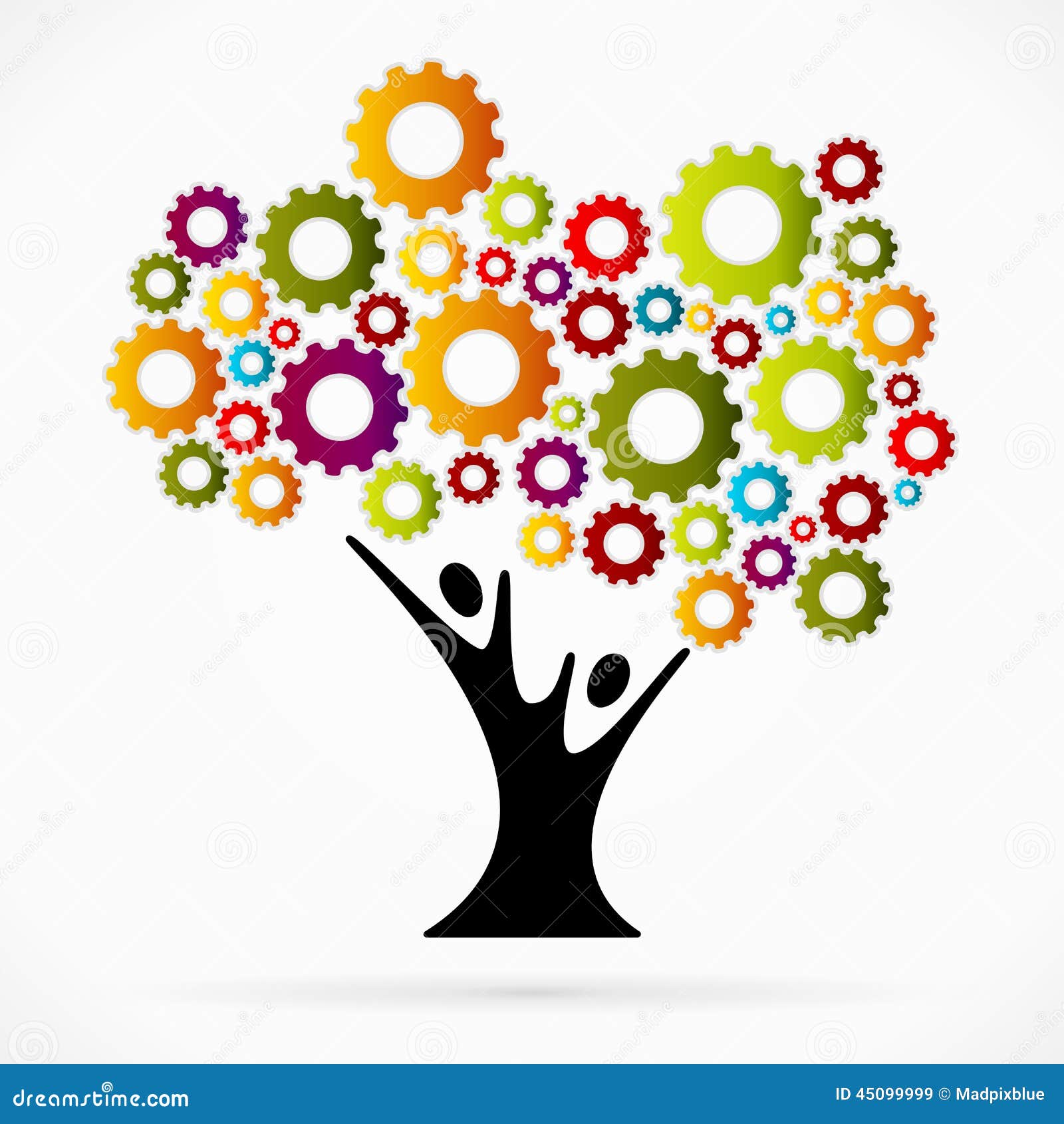 Gear Tree Cartoon Vector | CartoonDealer.com #45099999