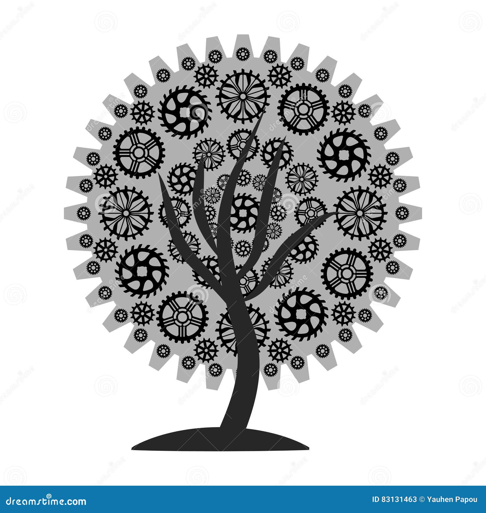 Gear Tree Cartoon Vector | CartoonDealer.com #45099999