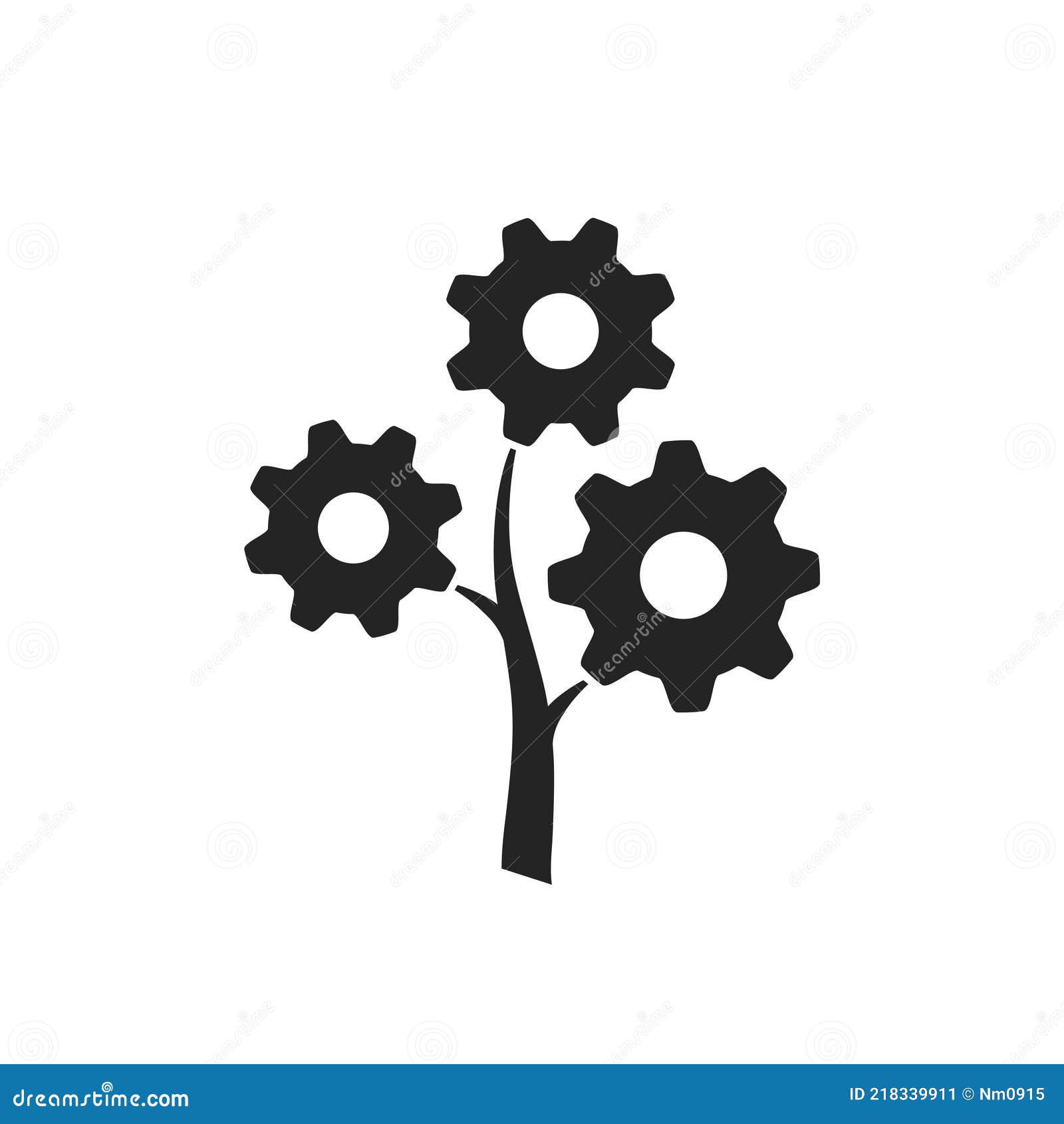 Gear Tree Icon. Environment, Eco Technology and Industry Symbol Stock ...