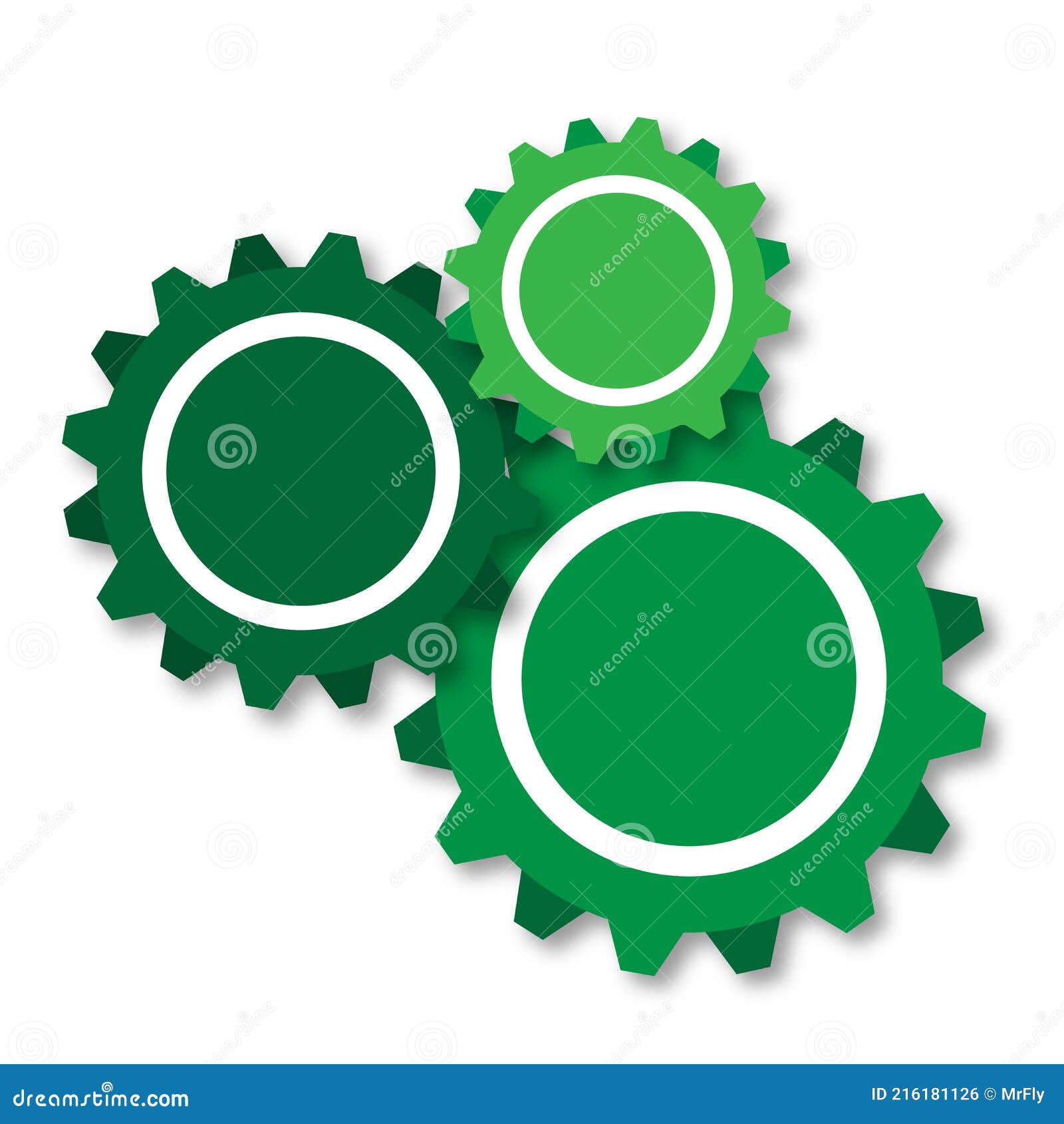 Gear Turning Illustration, Green, Vector Illustration Stock Vector ...