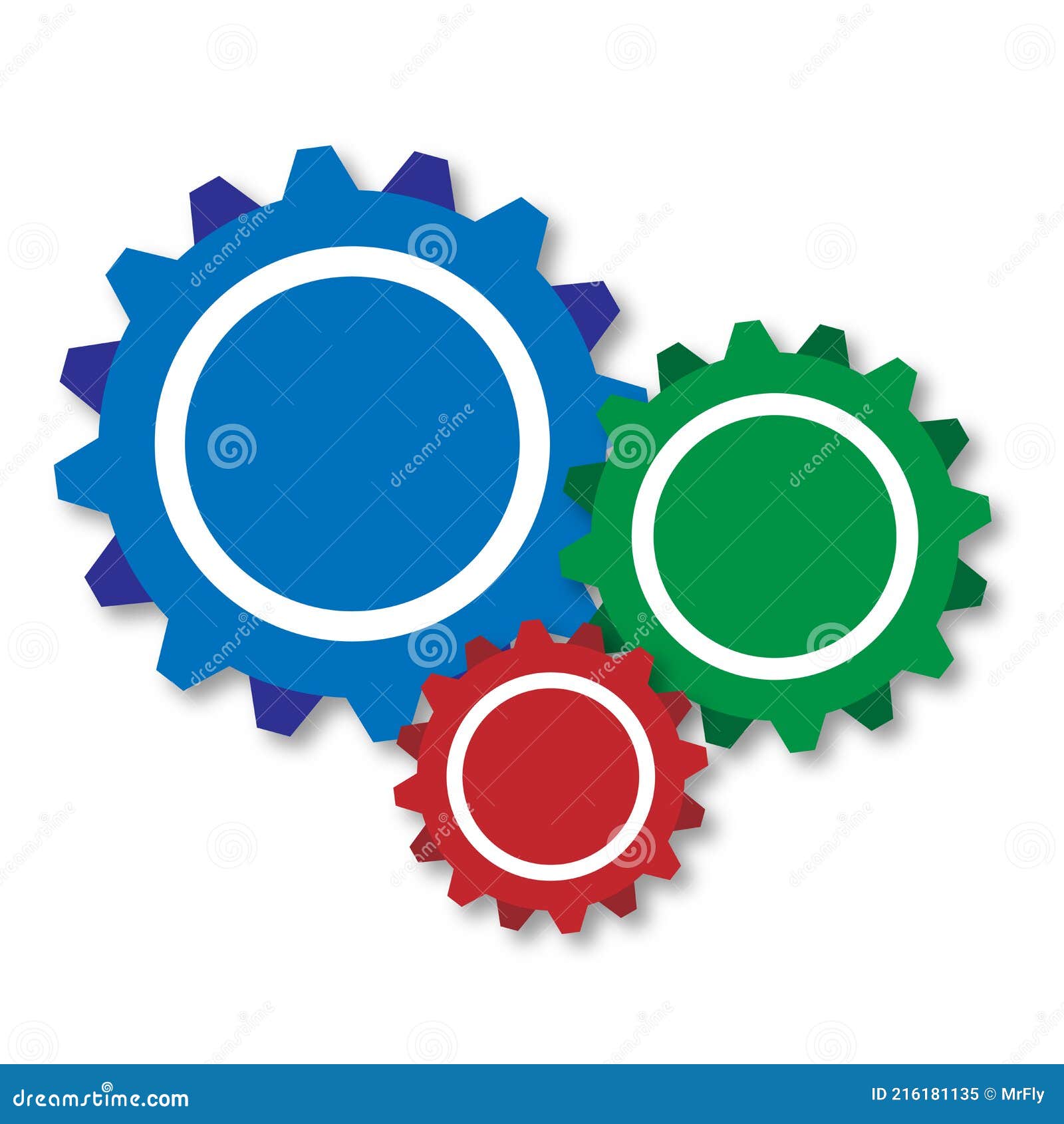 Gear Turning, Isolated, Vector Illustration Stock Vector - Illustration ...