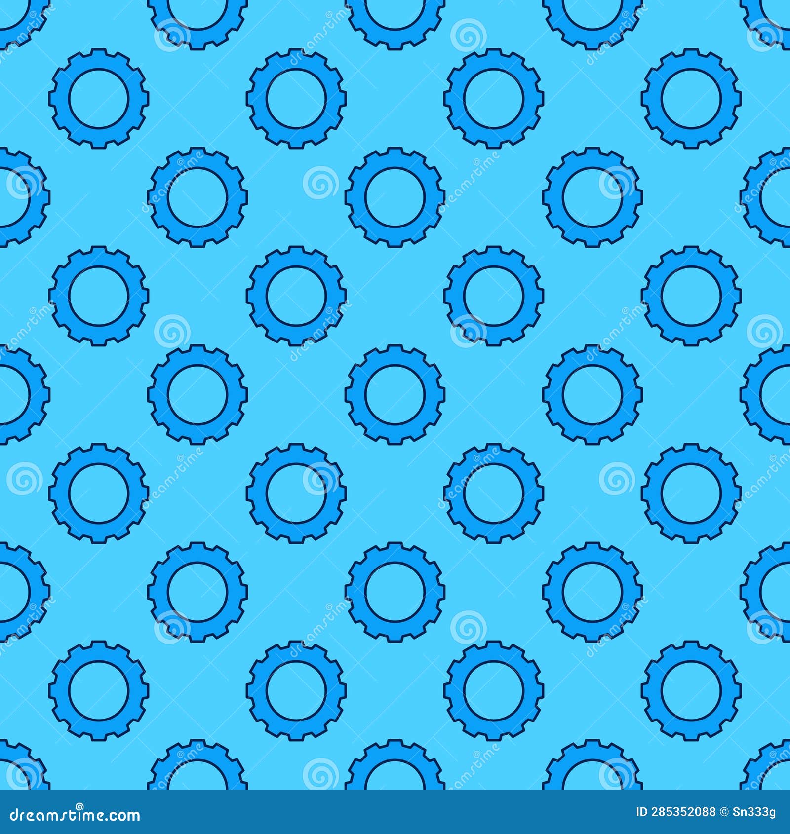 Gear Vector Concept Blue Seamless Pattern Stock Illustration ...