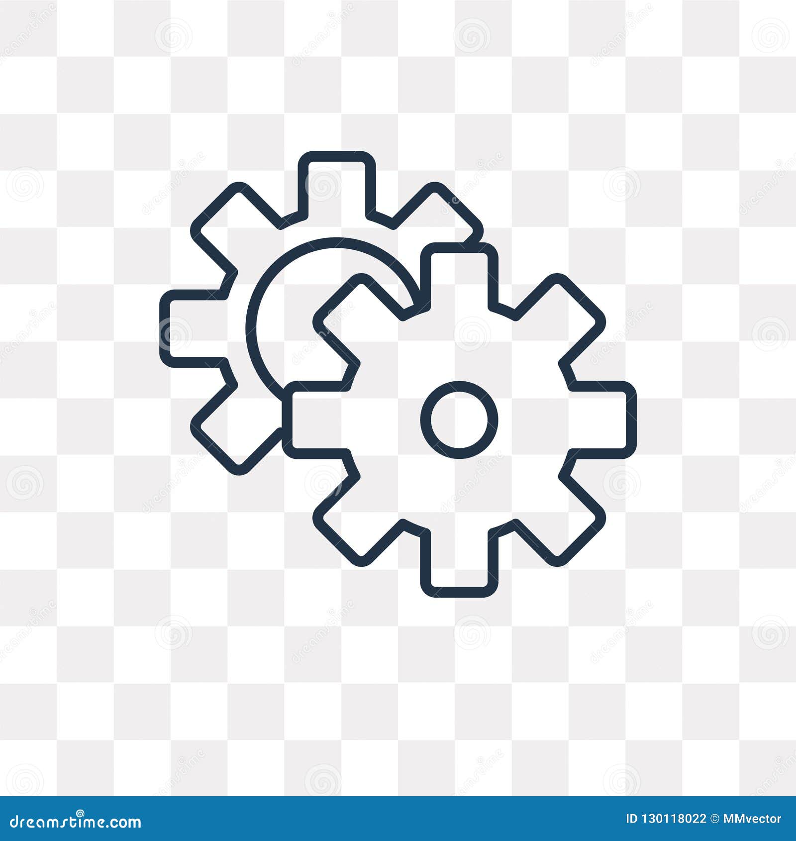 Gear Vector Icon Isolated On Transparent Background, Linear Gear ...