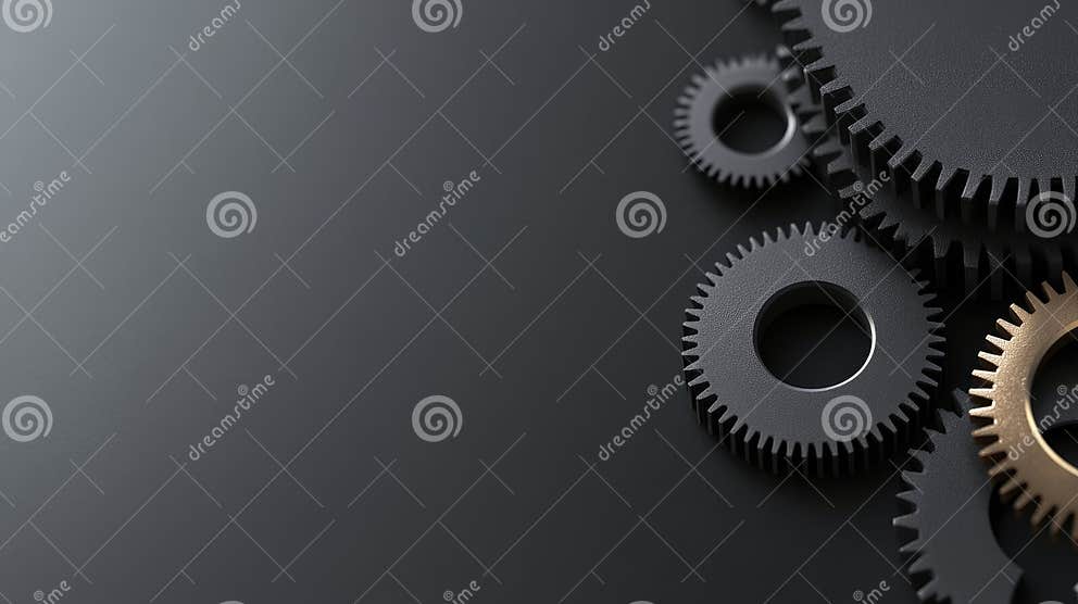 Gear Visualization: Mechanical Gear System Interconnected Lines and ...