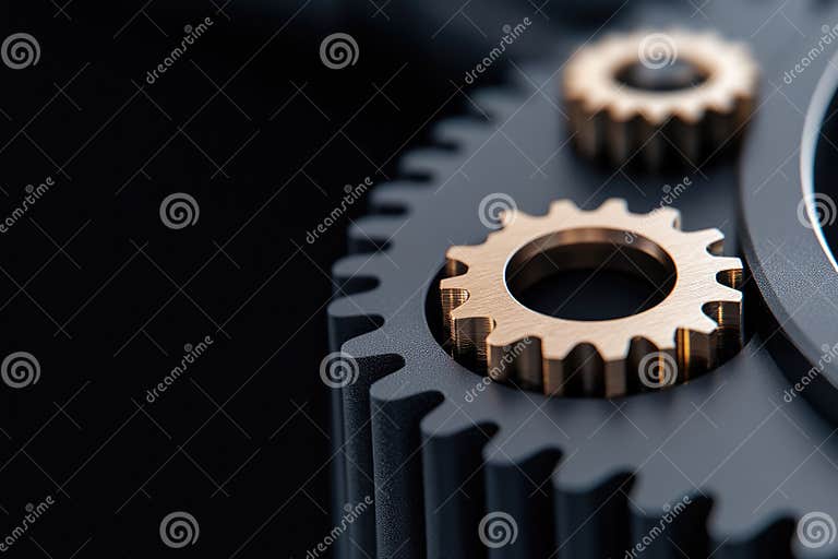 Gear Visualization: Mechanical Gear System Interconnected Lines and ...