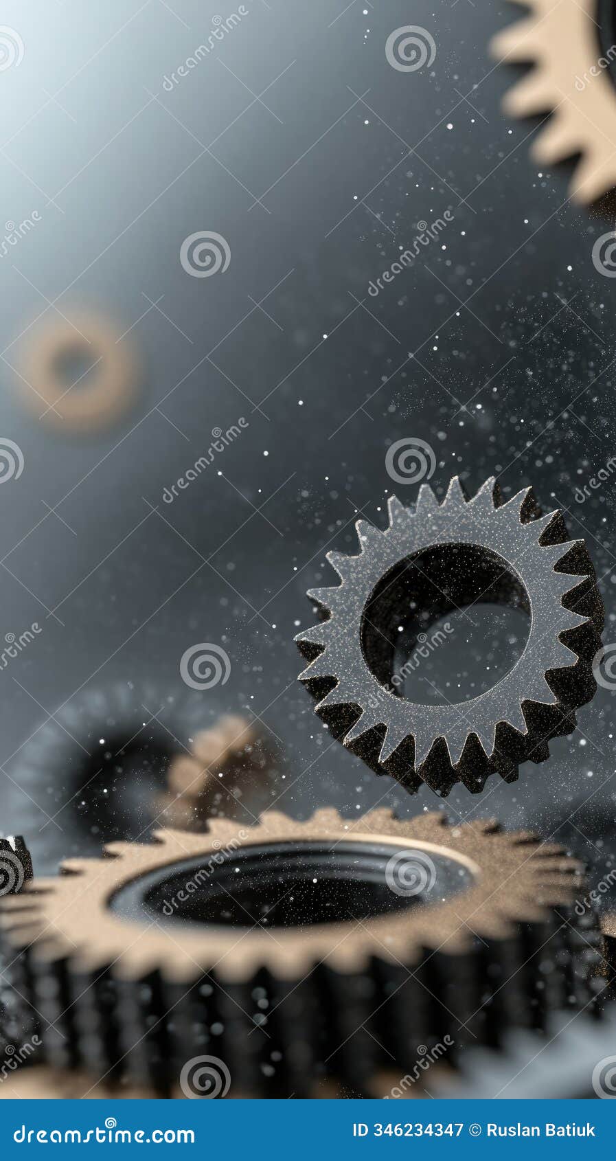 Gear Visualization: Mechanical Gear System Interconnected Lines and ...