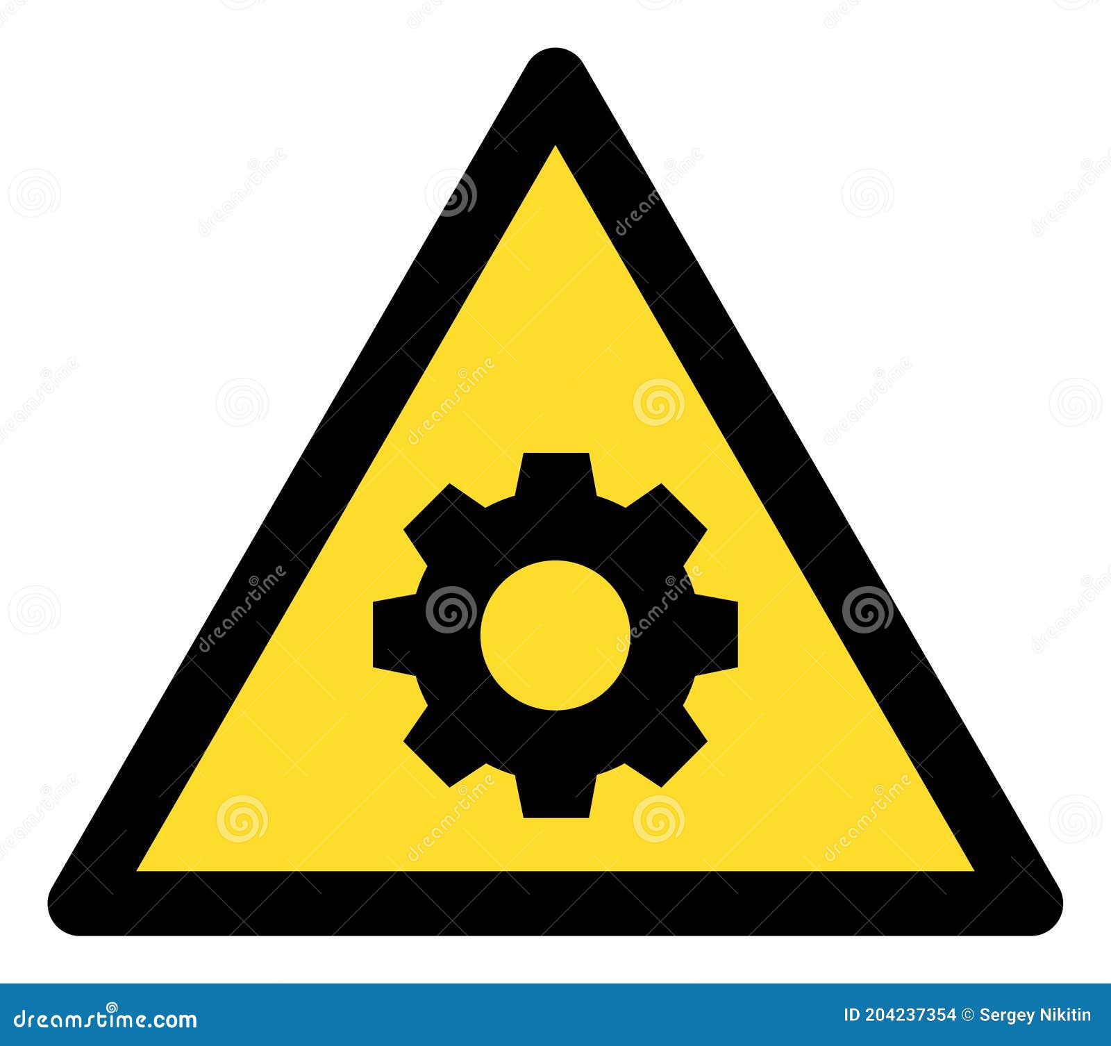 Gear Warning Flat Icon Illustration Stock Vector - Illustration of ...