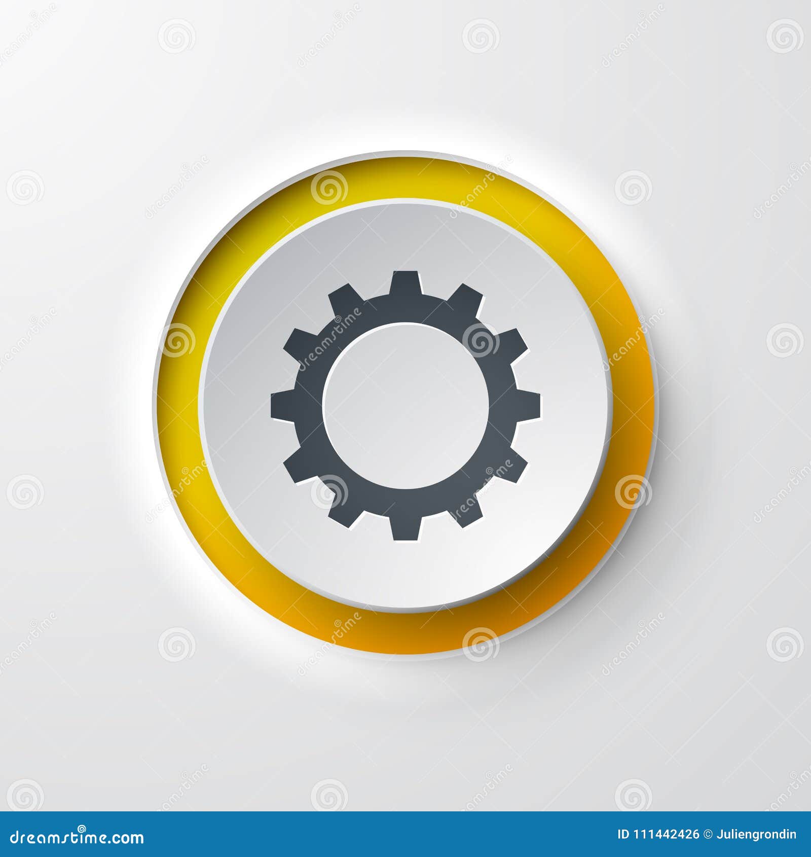 Gear web icon push button stock illustration. Illustration of outline ...