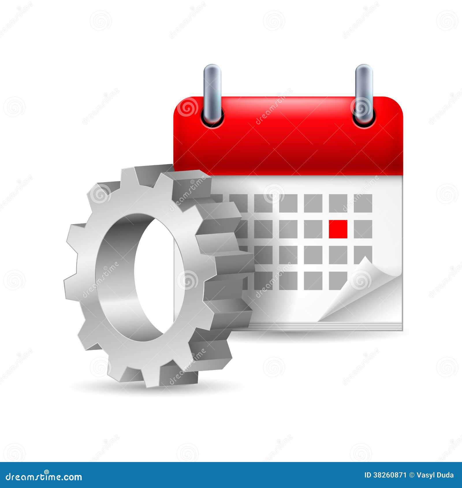 Gear wheel and calendar stock vector. Illustration of memo - 38260871