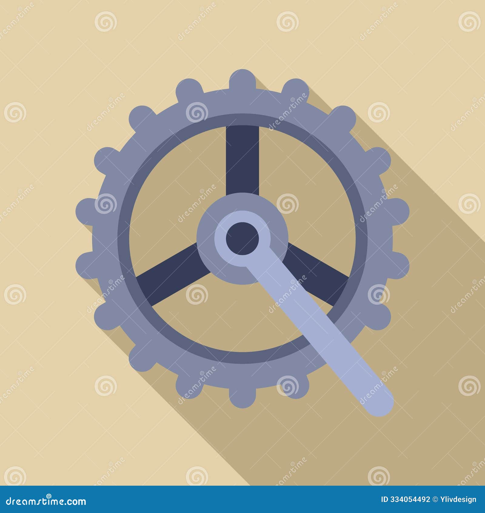 Gear Wheel with Cogs Rotating Clockwise with Long Shadow Stock Vector ...