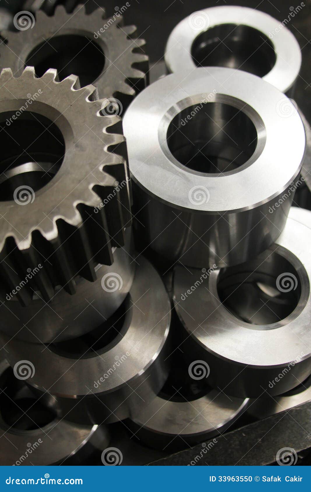 Gear wheel and Cylinder stock photo. Image of accuracy - 33963550