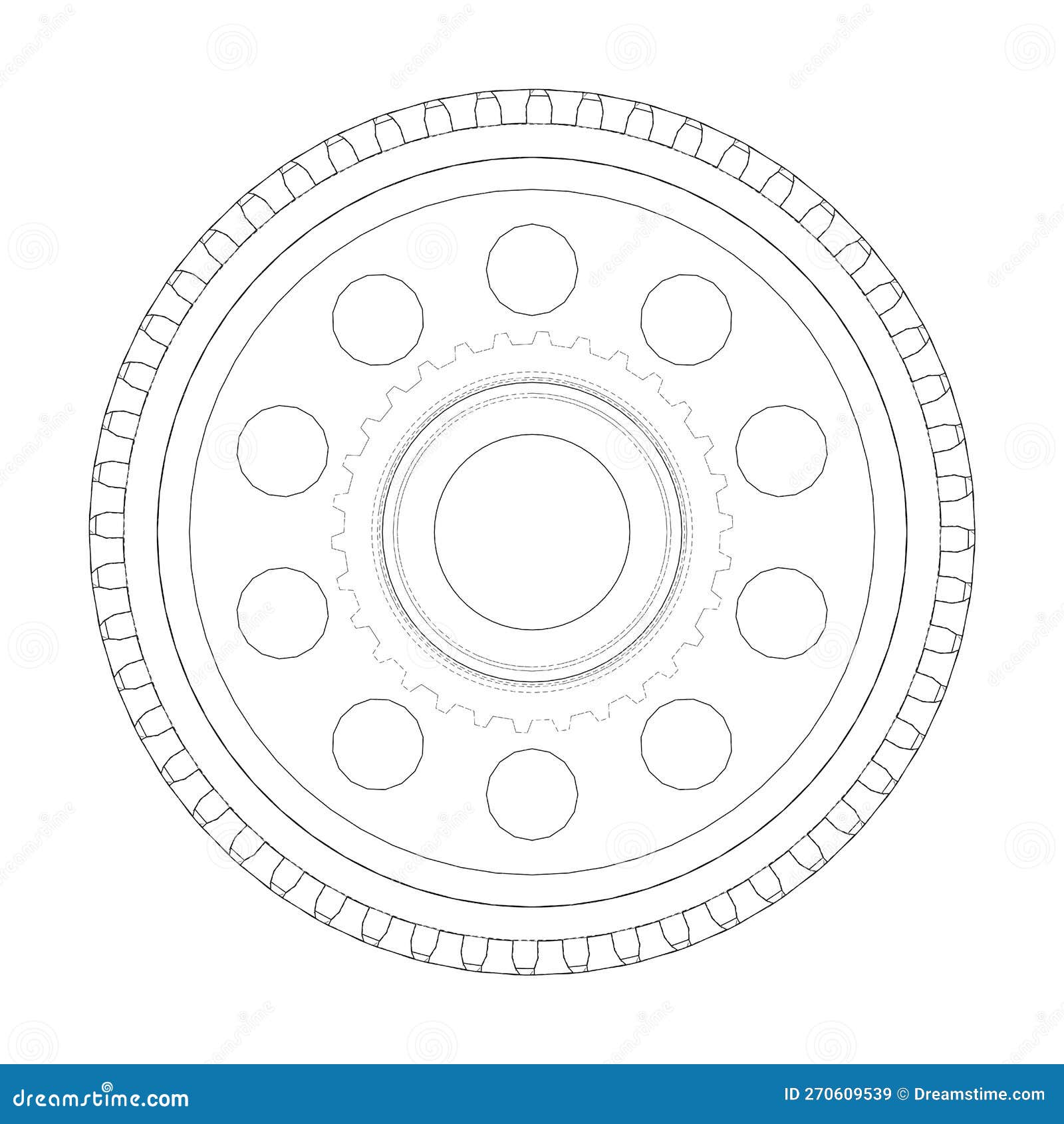Gear Wheel. 3d Illustration Stock Illustration - Illustration of ...