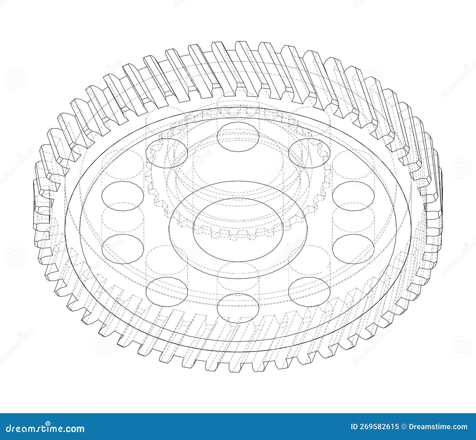 Gear Wheel. 3d Illustration Stock Illustration - Illustration of tool ...