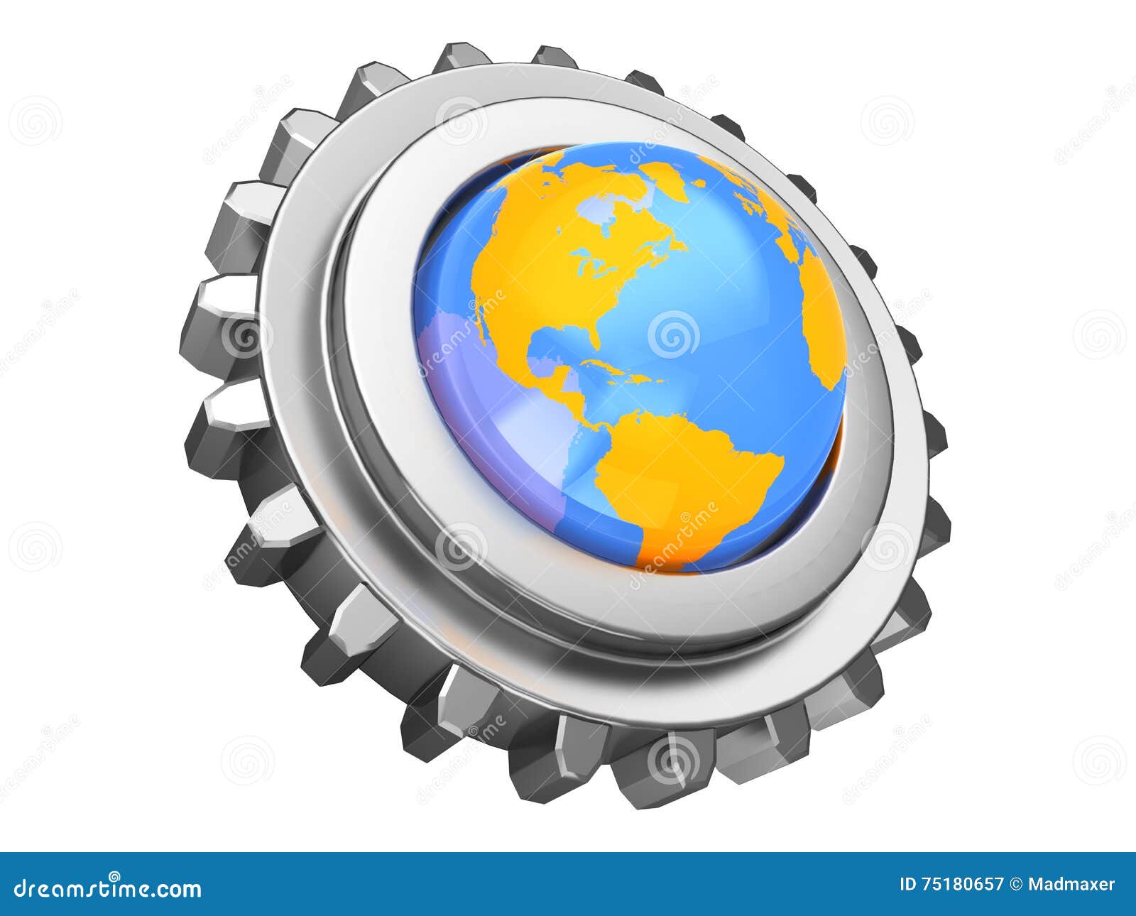Gear wheel and earth stock illustration. Illustration of development ...