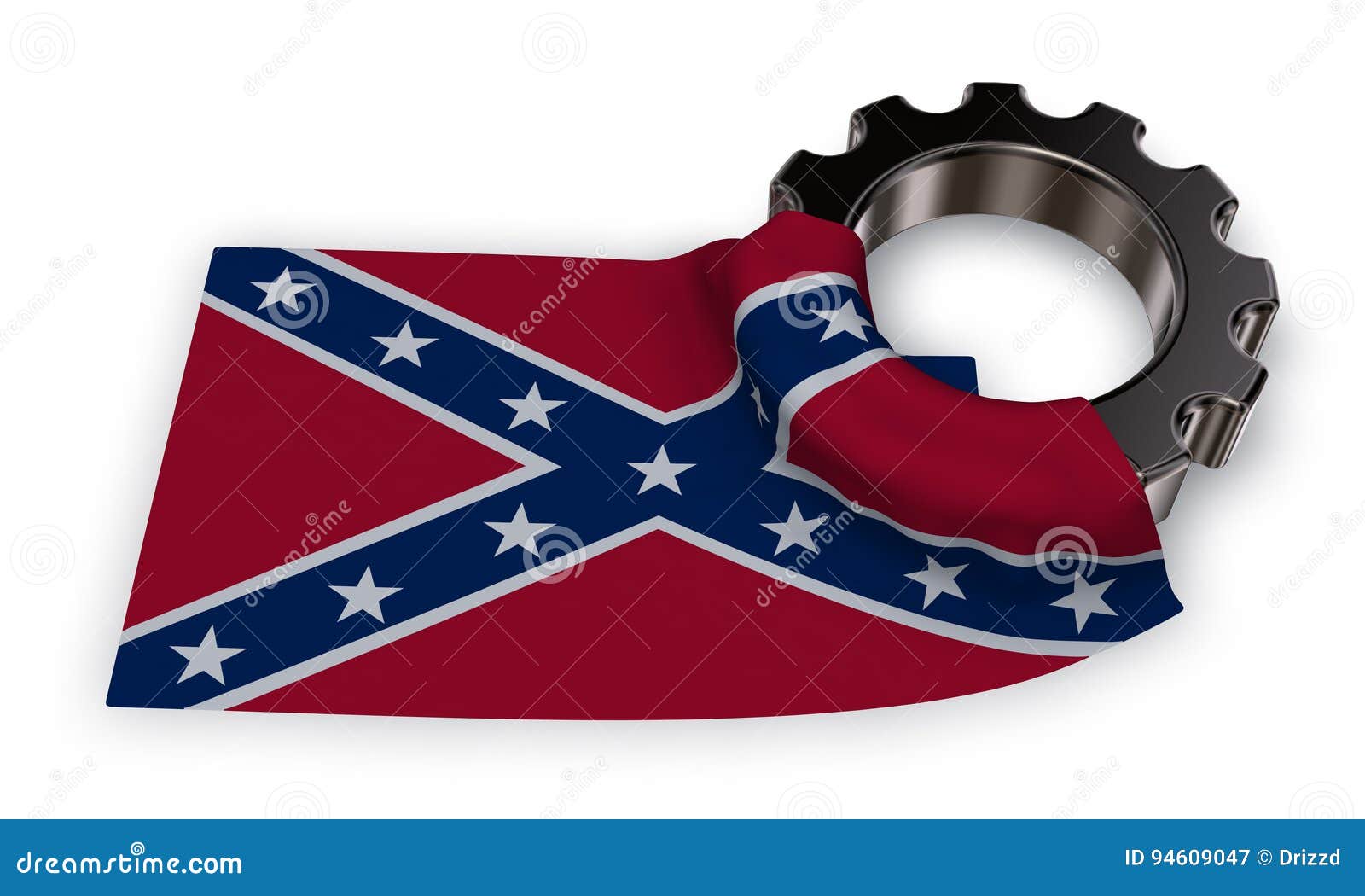 Gear Wheel and Flag of the Confederate States Stock Illustration ...