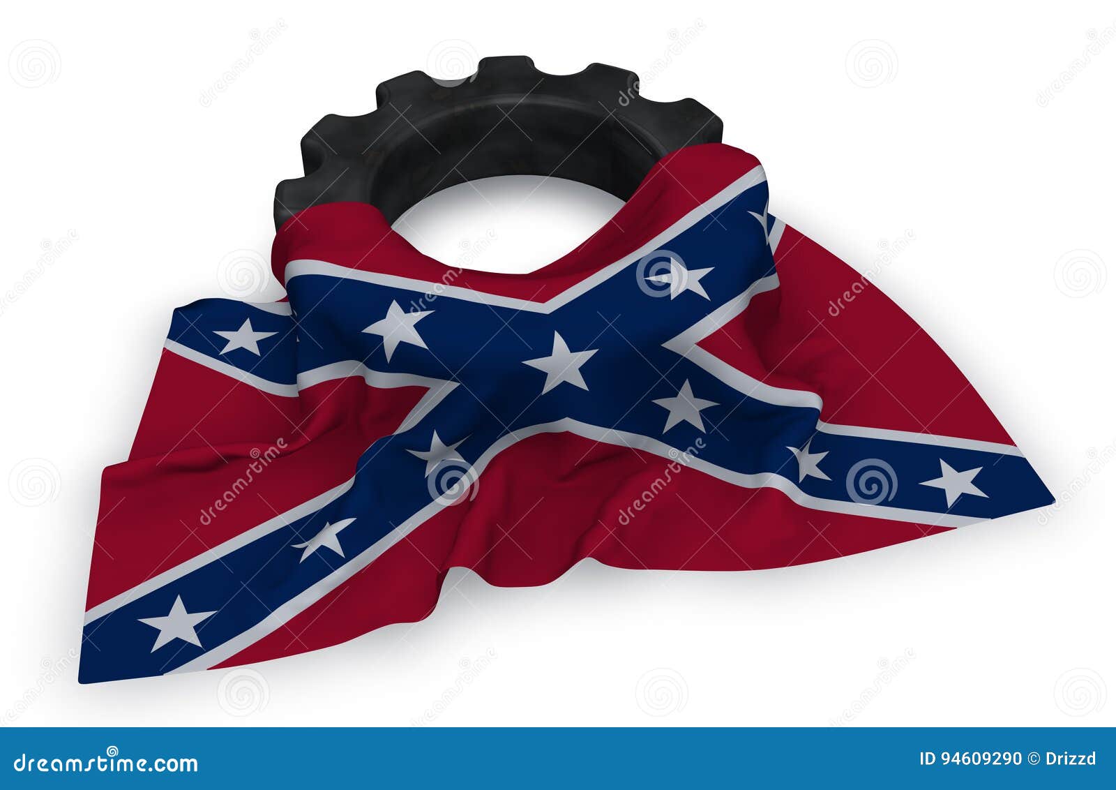 Gear Wheel and Flag of the Confederate States Stock Illustration ...