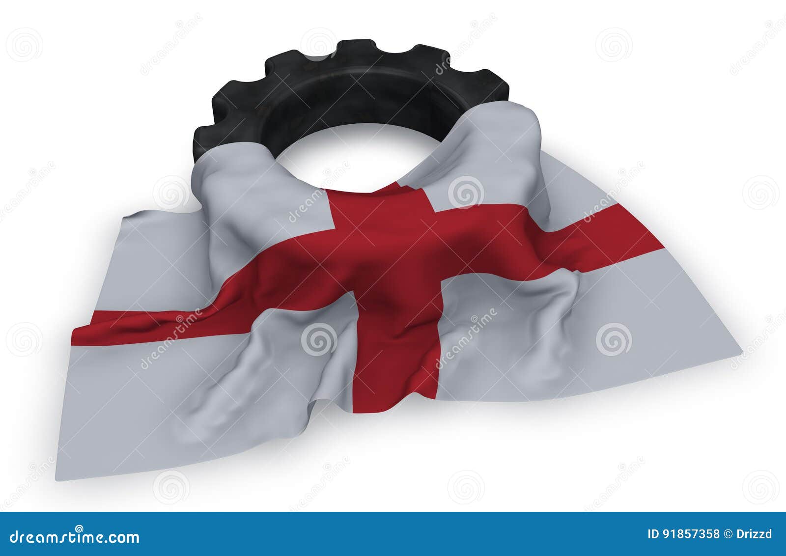 Gear Wheel and Flag of England Stock Illustration - Illustration of ...