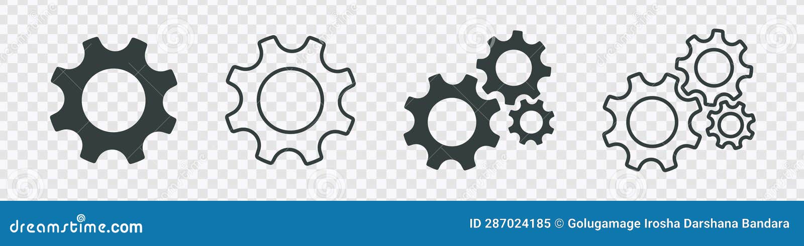 Gear Wheel Icon Set, Gear Icon Set. Settings, Configuration Concept ...